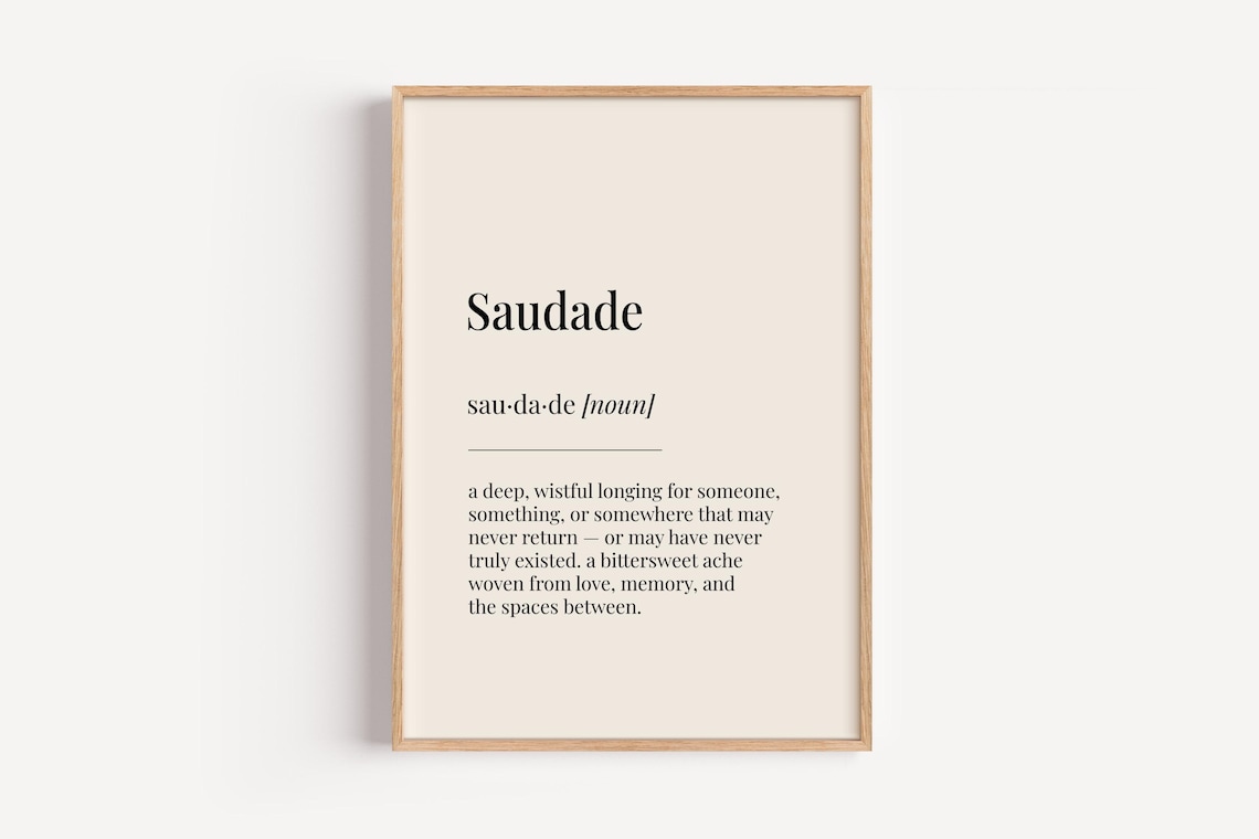 Saudade Definition Print - Dictionary Poster - Portuguese Wall Art ...