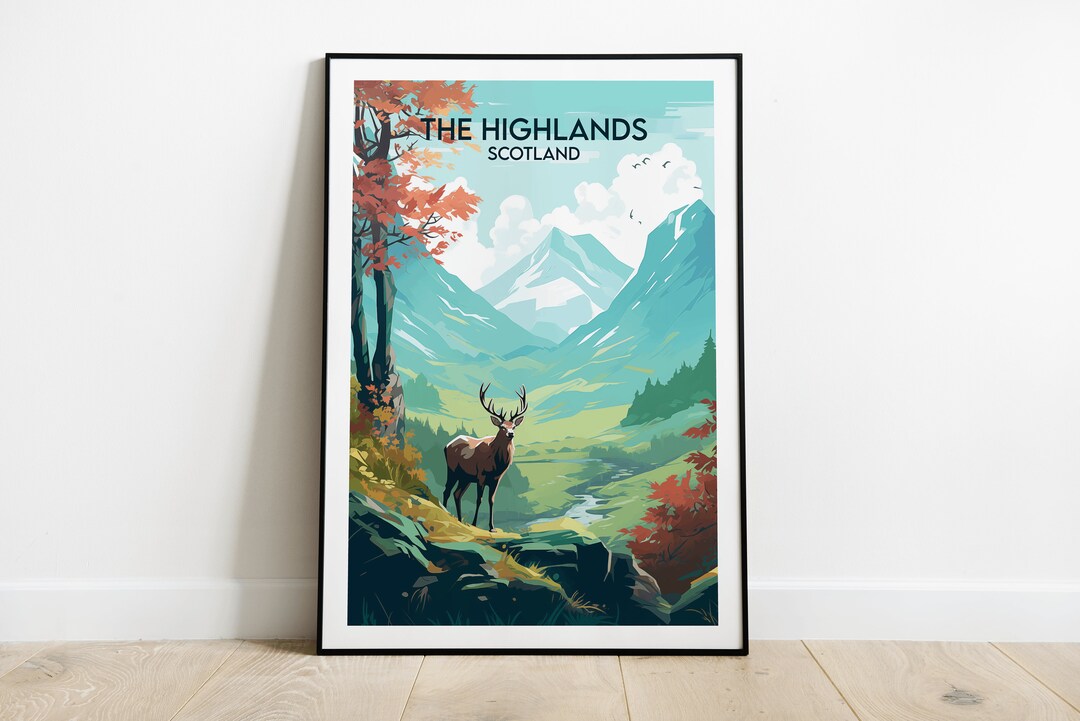 Scottish Highlands Travel Print - Scotland Poster - Custom Personalised ...