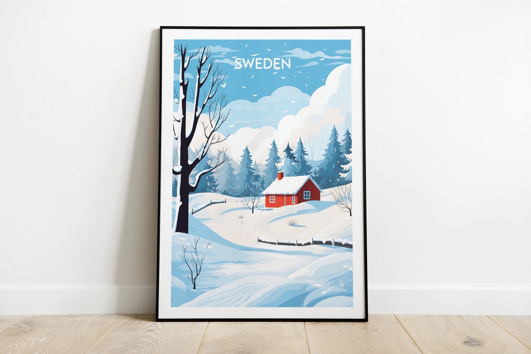 Impression de voyage en Suède - Poster Scandinavie - Cadeau d ...