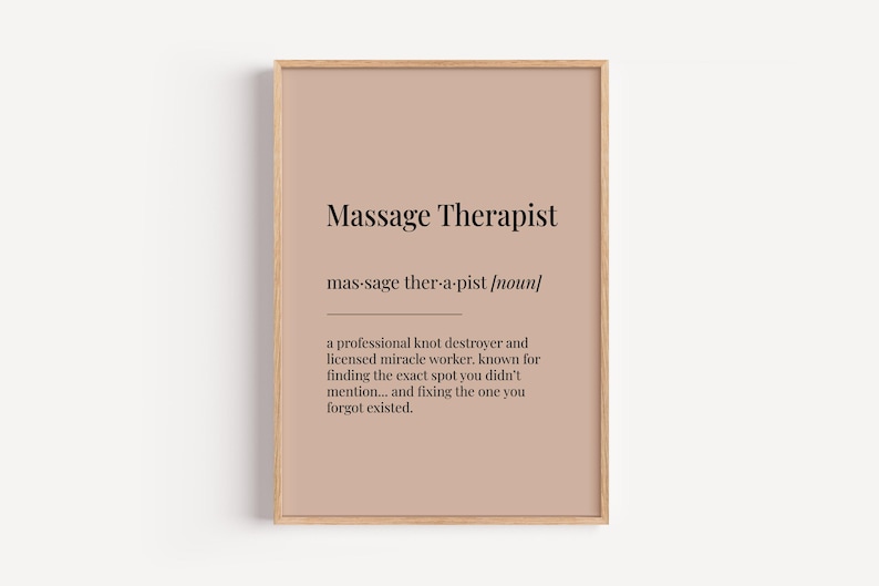 Massage Therapist Definition Print - Dictionary Poster - Office Work ...