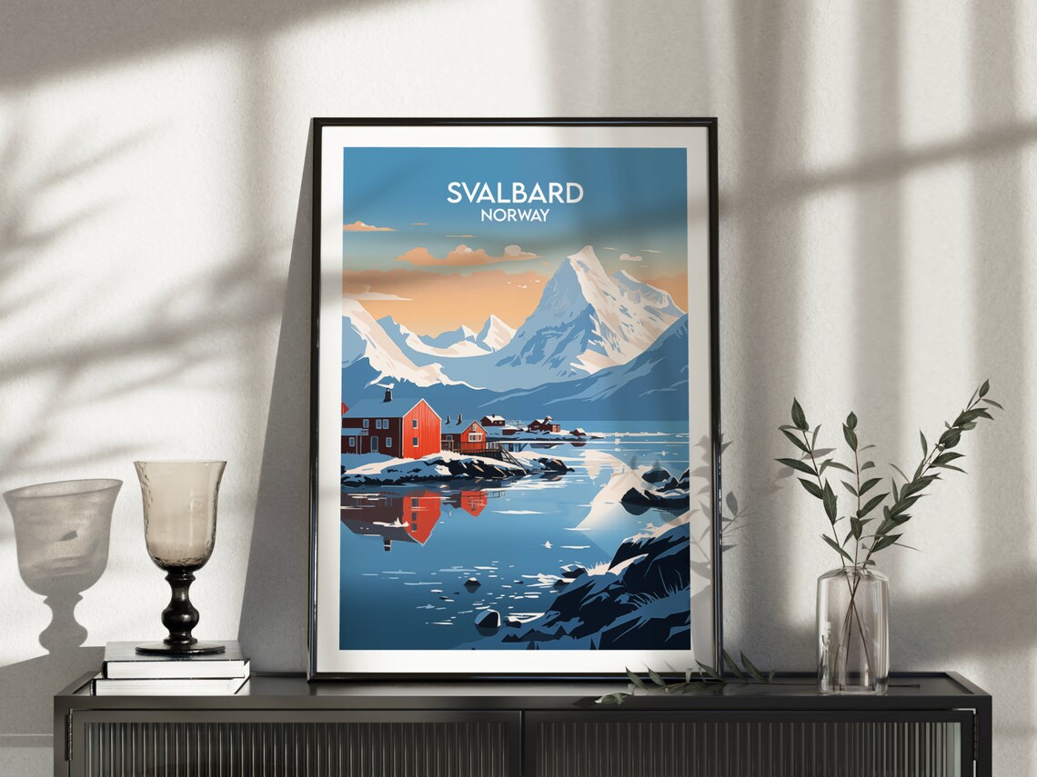 Svalbard Travel Print - Norway Poster - Custom Personalised Wedding ...