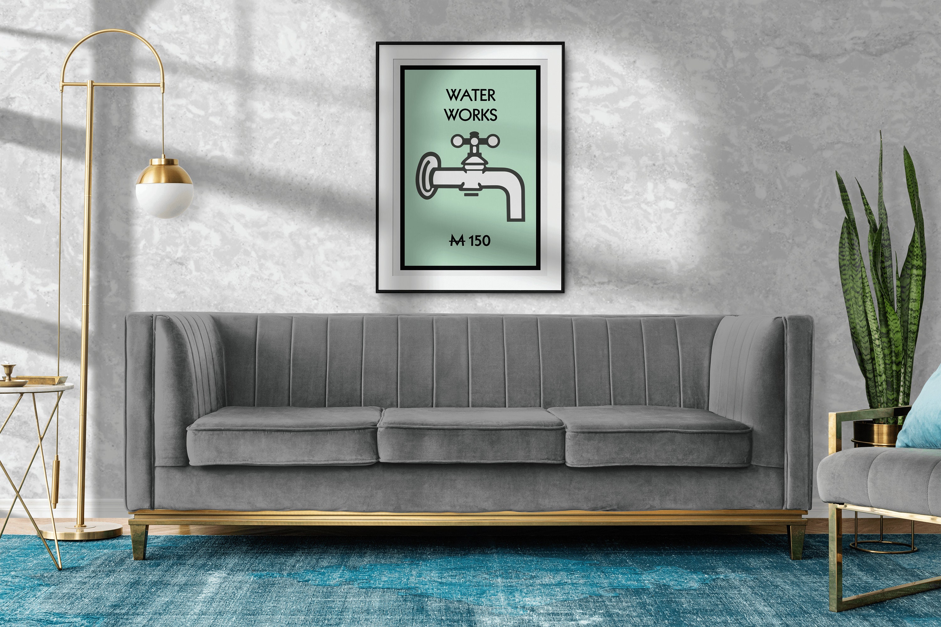 Waterworks Monopoly Inspired Bathroom Print Poster | A3 A4 A5 | Funny ...