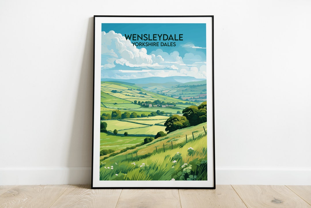 Wensleydale Travel Print - Yorkshire Dales Poster - Custom Personalised ...