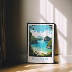 Raja Ampat Travel Print - Indonesia Island Poster - Custom Personalised ...