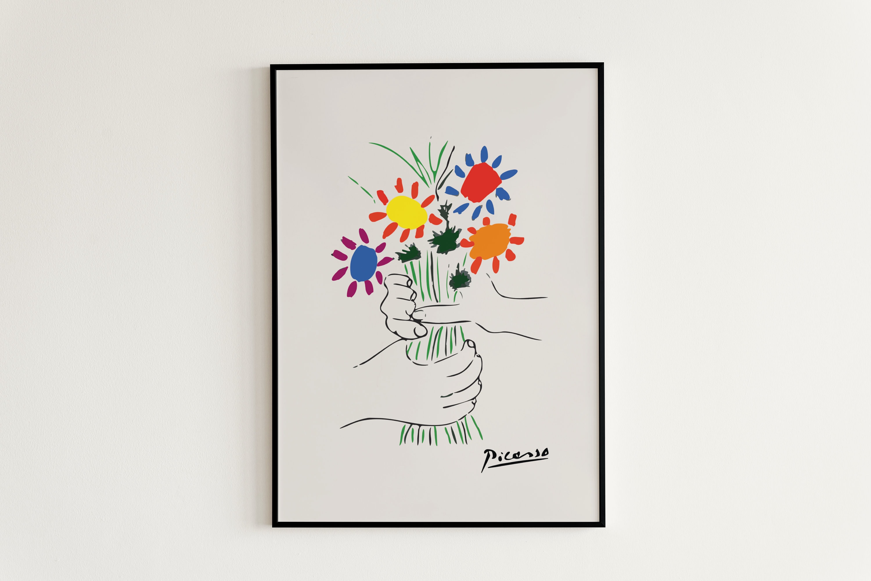 Picasso Flower Bouquet Line Art Exhibition Print Poster A3 - Etsy