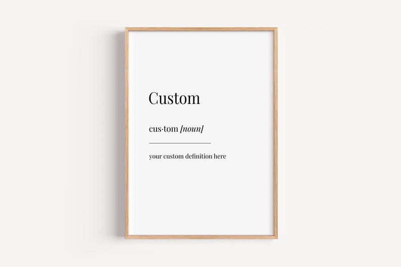 Custom Personalised Definition Print - Dictionary Poster - Kitchen ...