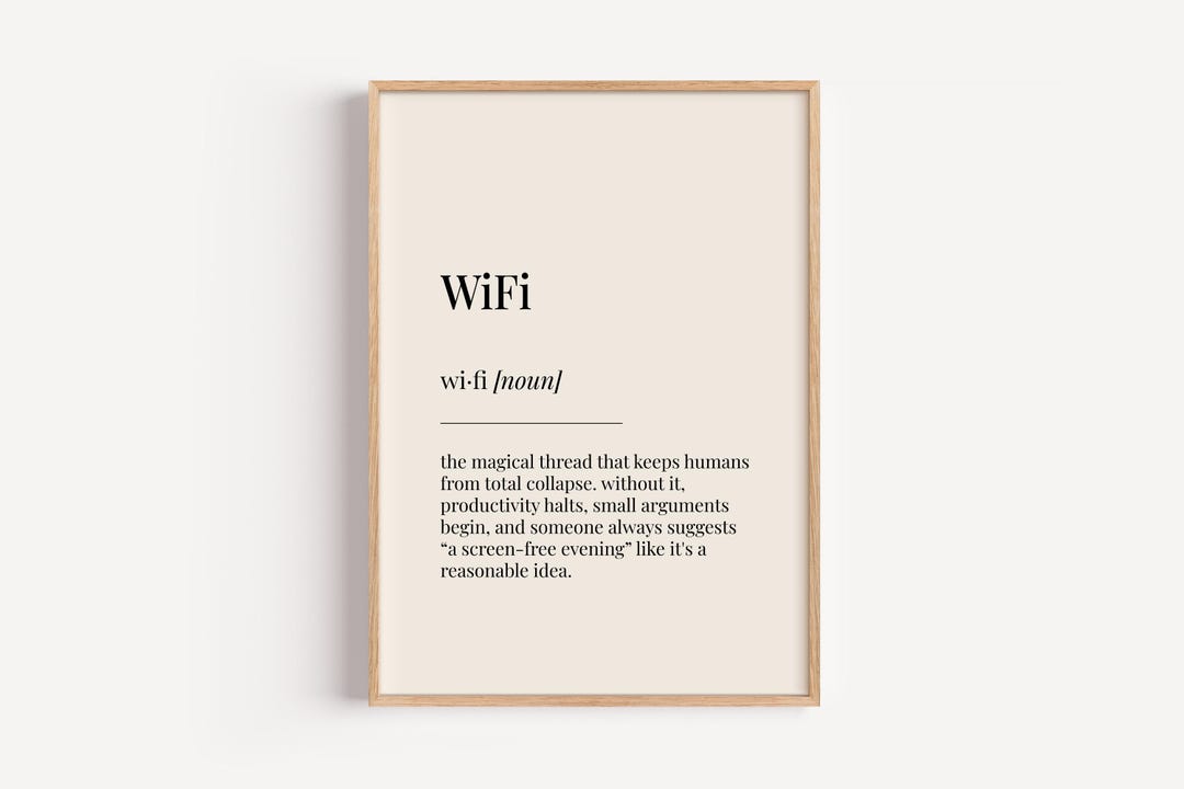 Wifi Definition Print - Dictionary Poster - Home Office Wall Art Funny ...