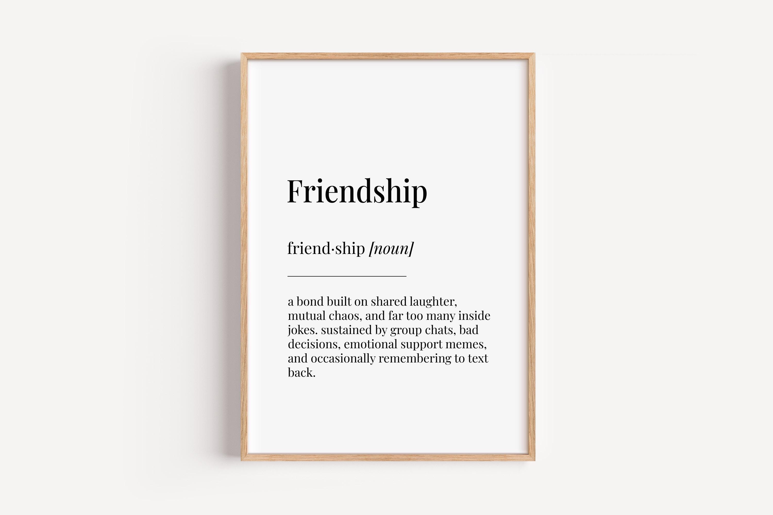 Friendship Definition Print - Dictionary Poster - Home Wall Art Funny ...