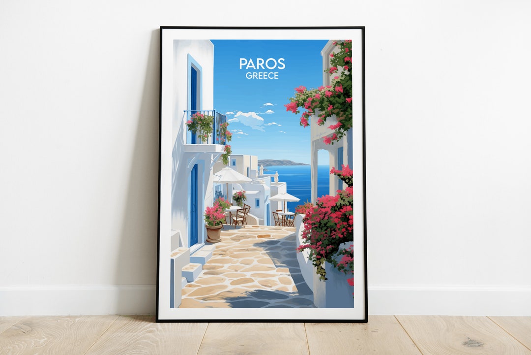 Paros Travel Print - Greece Poster - Custom Personalised Wedding ...