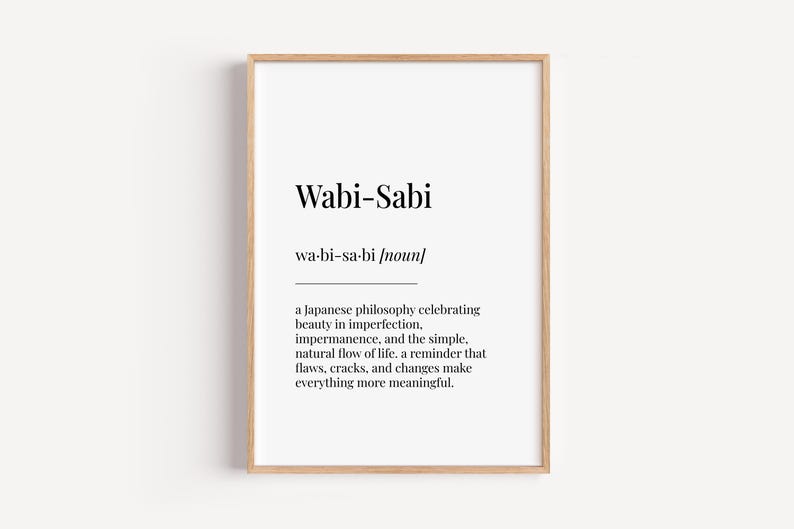 Wabi Sabi Definition Print - Dictionary Poster - Japanese Home Wall Art ...