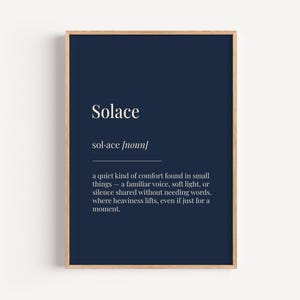 Solace Definition Print - Dictionary Poster - Home Wall Art Funny Gift ...