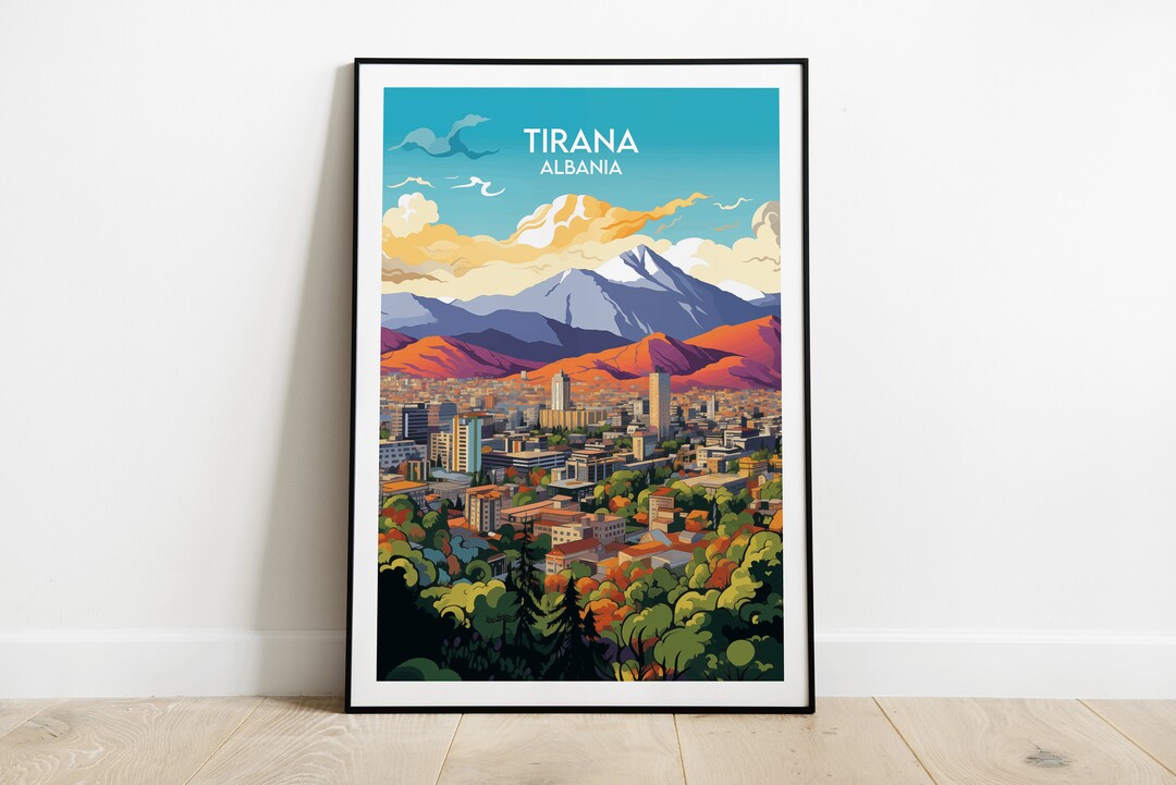 Tirana Travel Print - Albania Poster - Custom Personalised Wedding ...
