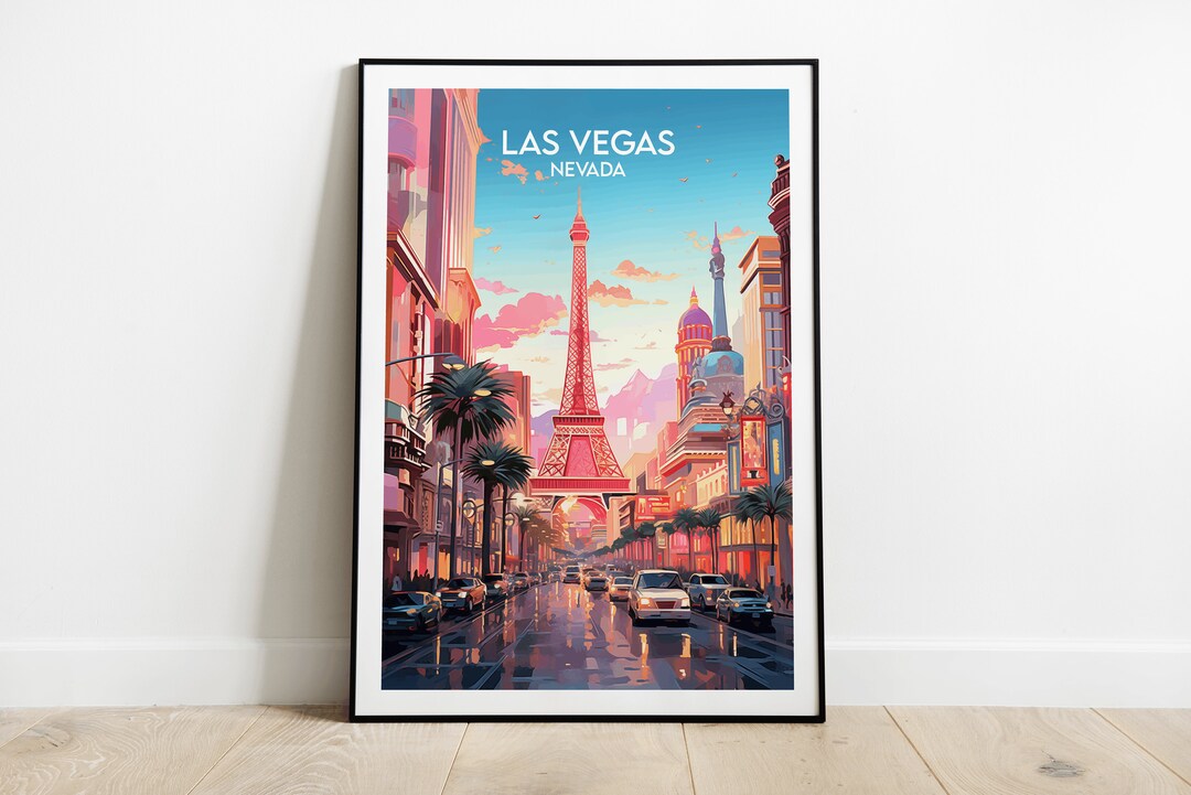 Las Vegas Travel Print - Nevada Poster - Custom Personalised Wedding ...