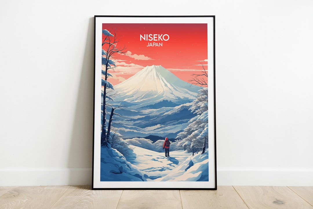 Niseko Ski Travel Print - Japan Poster - Custom Personalised Wedding ...