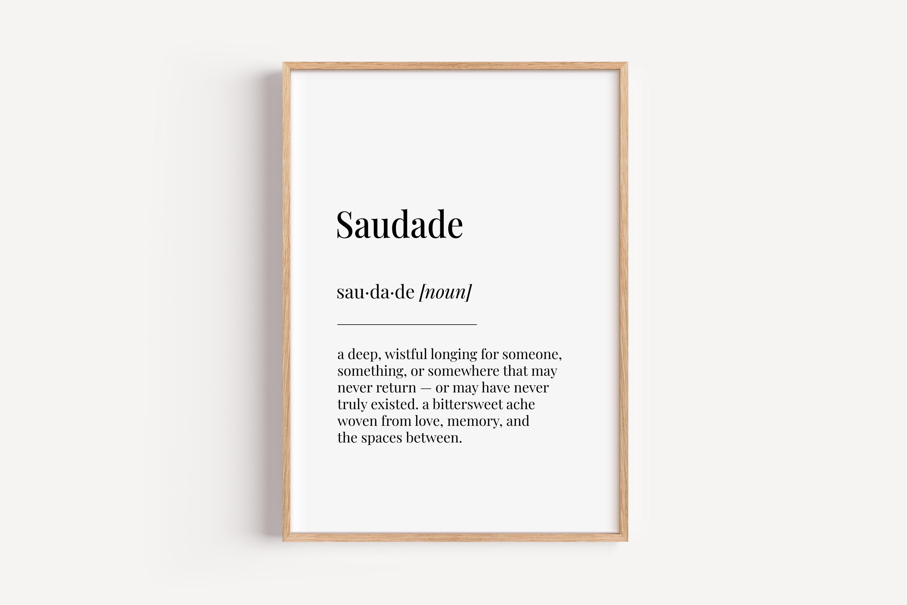 Saudade Definition Print - Dictionary Poster - Portuguese Wall Art ...