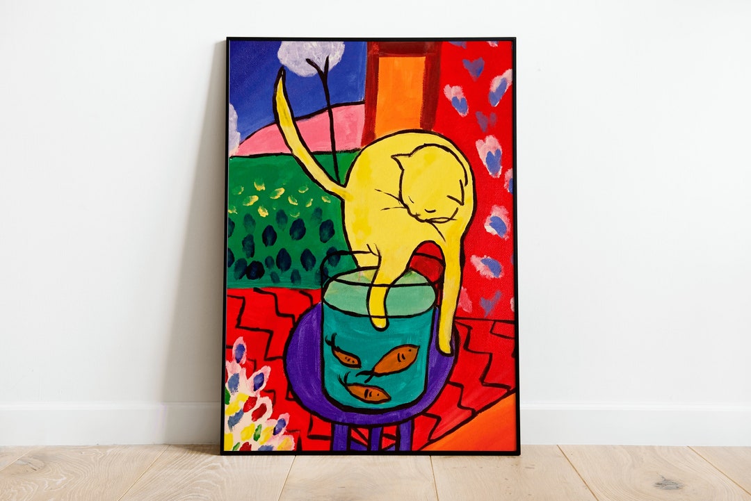 Matisse Cat With Red Fish Exhibition Print Poster | A3 A4 A5 | Ultra ...