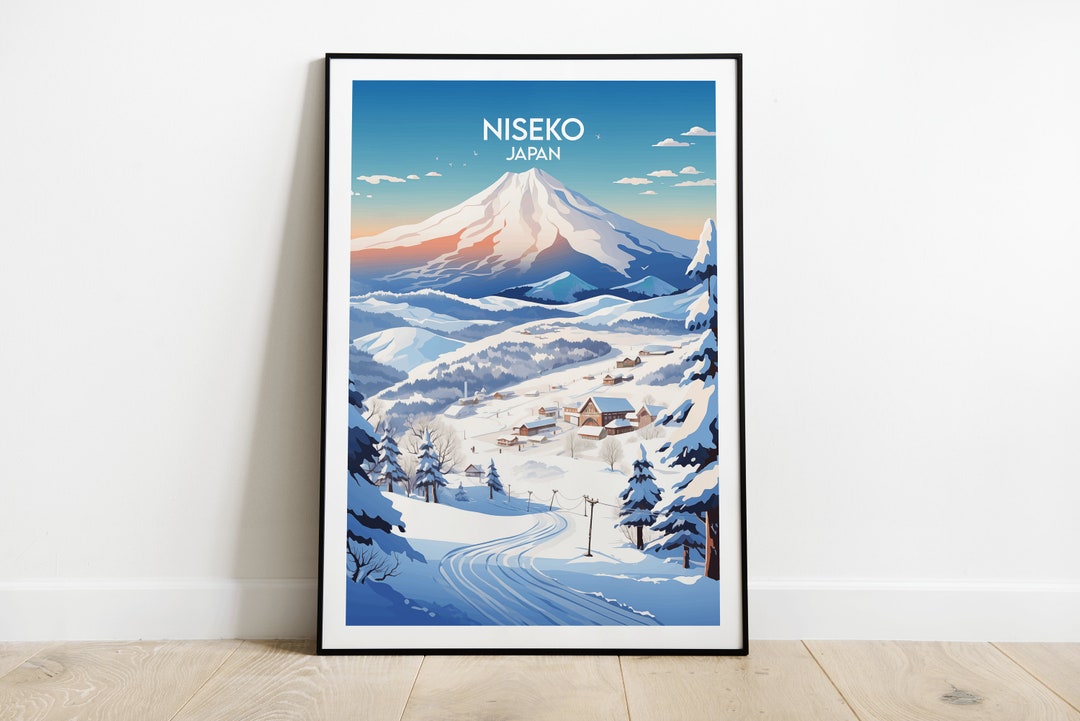 Niseko Ski Travel Print - Japan Poster - Custom Personalised Wedding ...