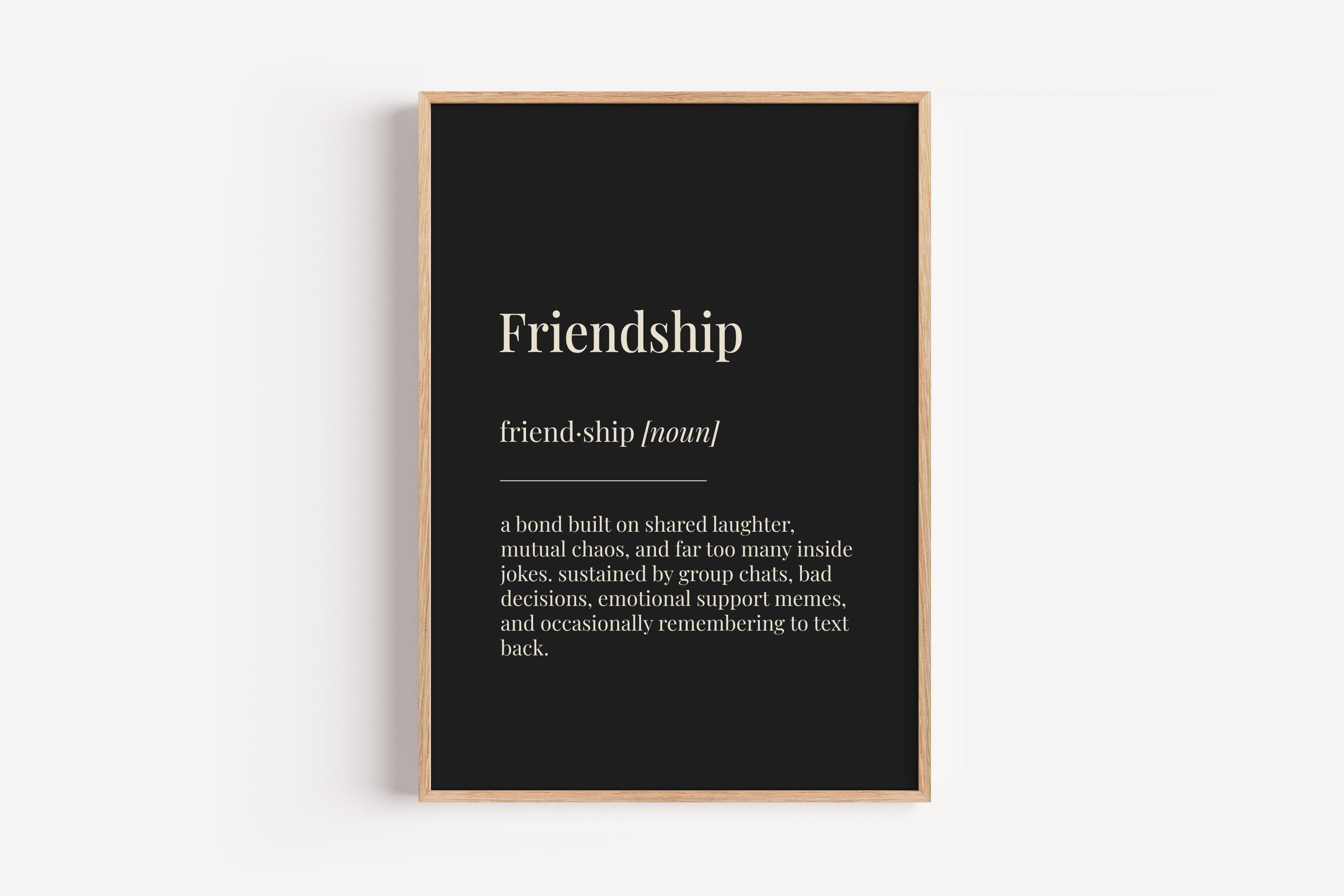 Friendship Definition Print - Dictionary Poster - Home Wall Art Funny ...