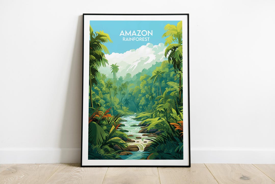 Amazon Rainforest Travel Print - South America Poster - Custom ...