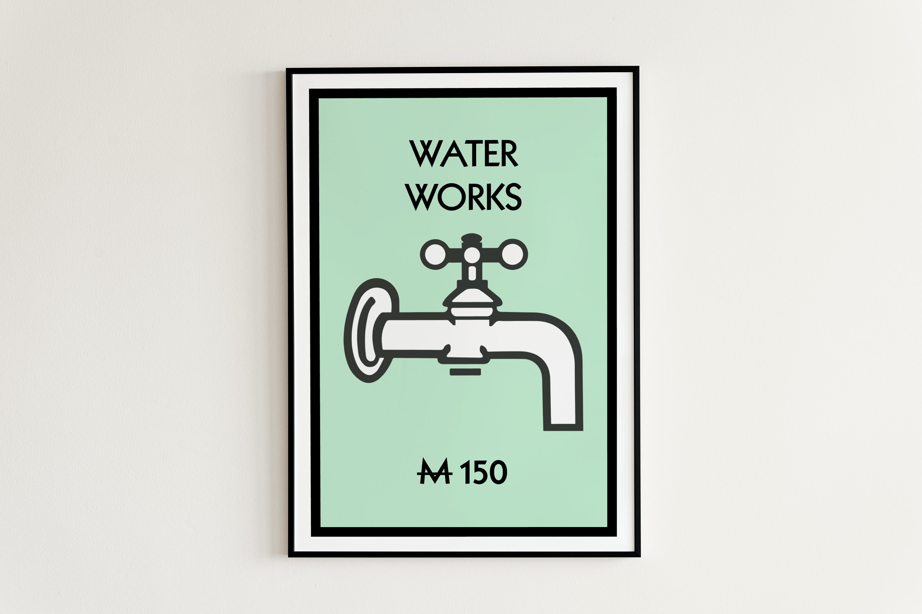 Waterworks Monopoly Inspired Bathroom Print Poster | A3 A4 A5 | Funny ...