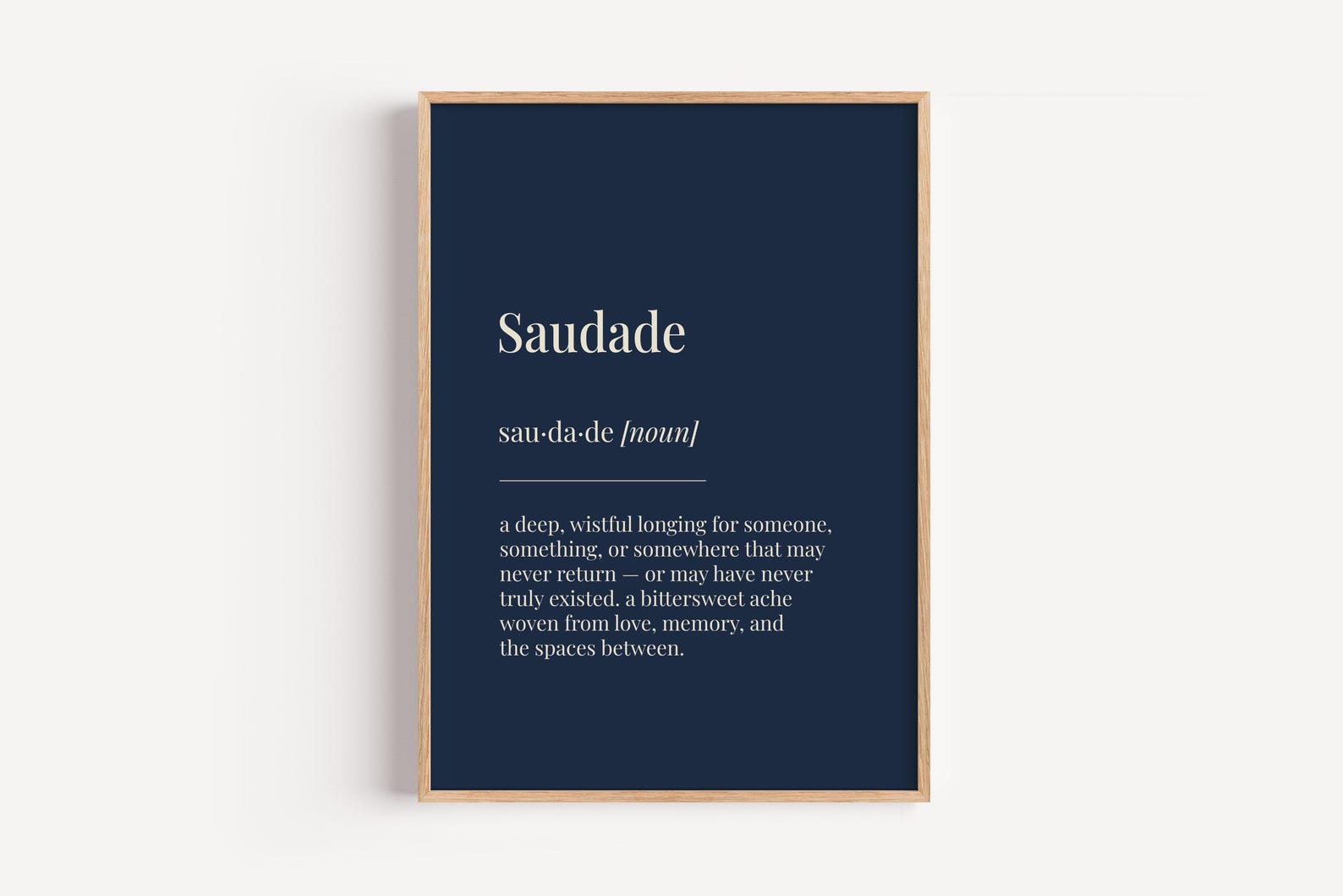 Saudade Definition Print - Dictionary Poster - Portuguese Wall Art ...