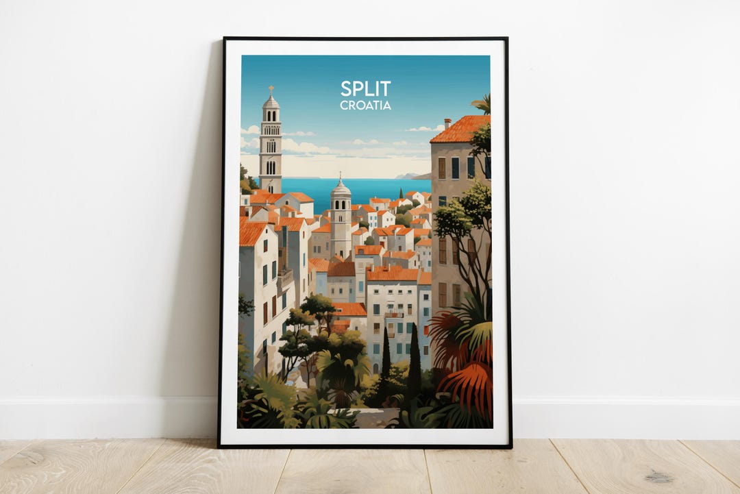 Split Travel Print - Croatia Poster - Custom Personalised Wedding ...