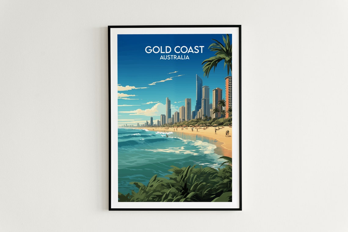Gold Coast Travel Print - Australia Poster - Custom Personalised ...