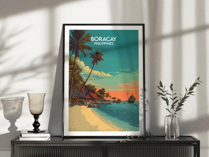 Boracay Travel Print - Philippines Poster - Custom Personalised Wedding ...