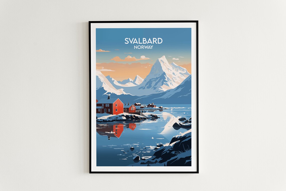 Svalbard Travel Print - Norway Poster - Custom Personalised Wedding ...