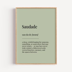 Saudade Definition Print - Dictionary Poster - Portuguese Wall Art ...
