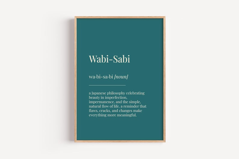 Wabi Sabi Definition Print - Dictionary Poster - Japanese Home Wall Art ...