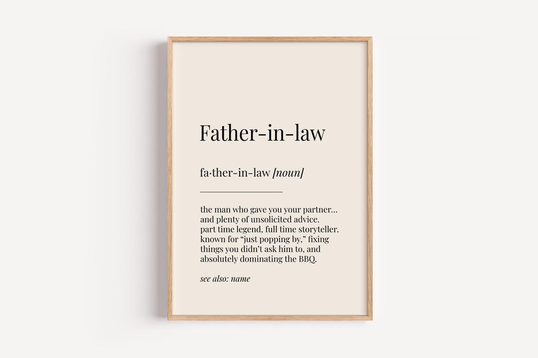 Father in Law Definition Print - Dictionary Poster - Birthday Fathers ...