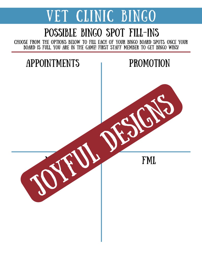 Animal Hospital Veterinary Clinic Staff BINGO Game! Fun Enrichment for ...