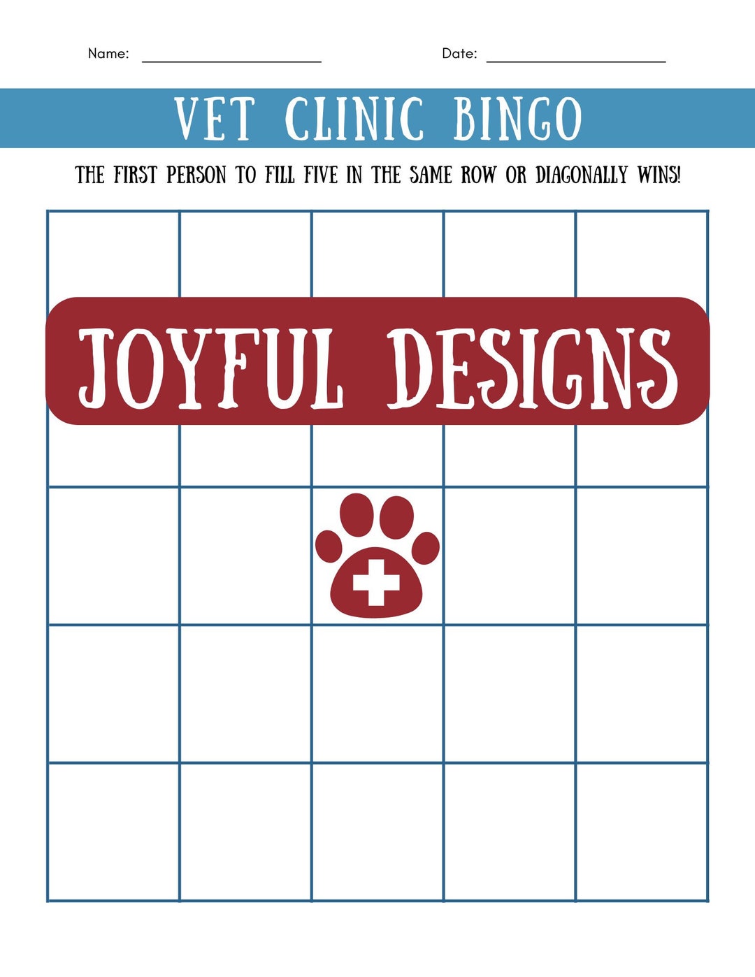 Animal Hospital Veterinary Clinic Staff BINGO Game! Fun Enrichment for ...