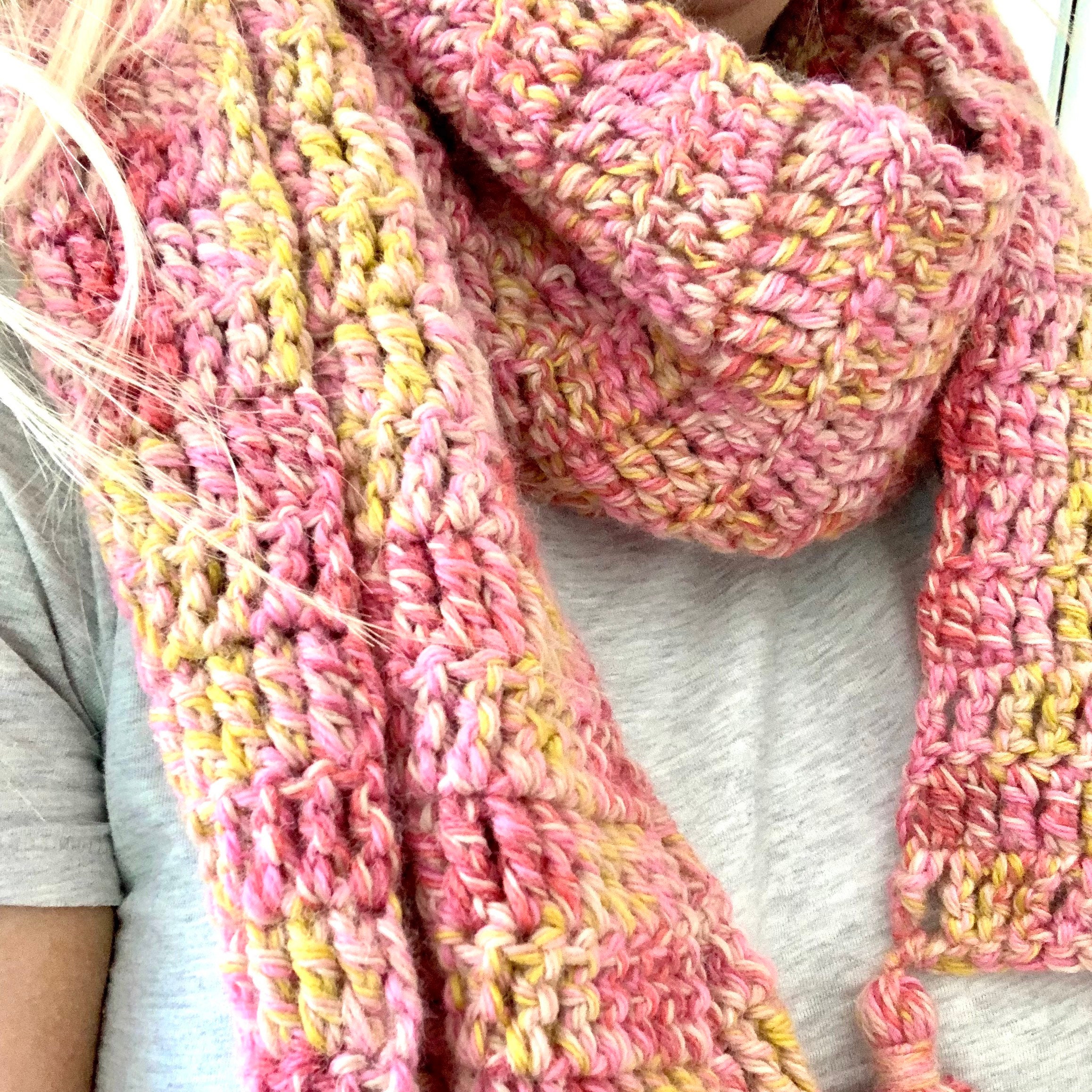 Pink Crochet Scarf Pattern Easy Crochet Patterns Learn to Crochet Scarf ...