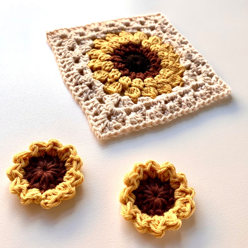 Tiny Crochet Sunflower Pattern Crochet Pattern Learn to Crochet Mini ...