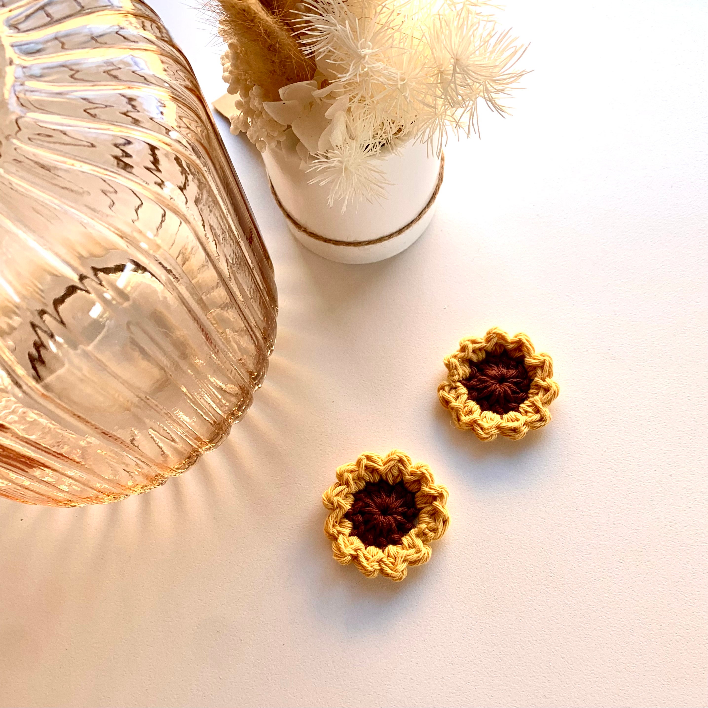 Tiny Crochet Sunflower Pattern Crochet Pattern Learn to Crochet Mini ...