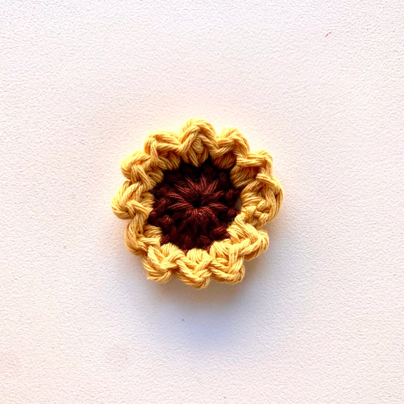 Tiny Crochet Sunflower Pattern Crochet Pattern Learn to Crochet Mini ...