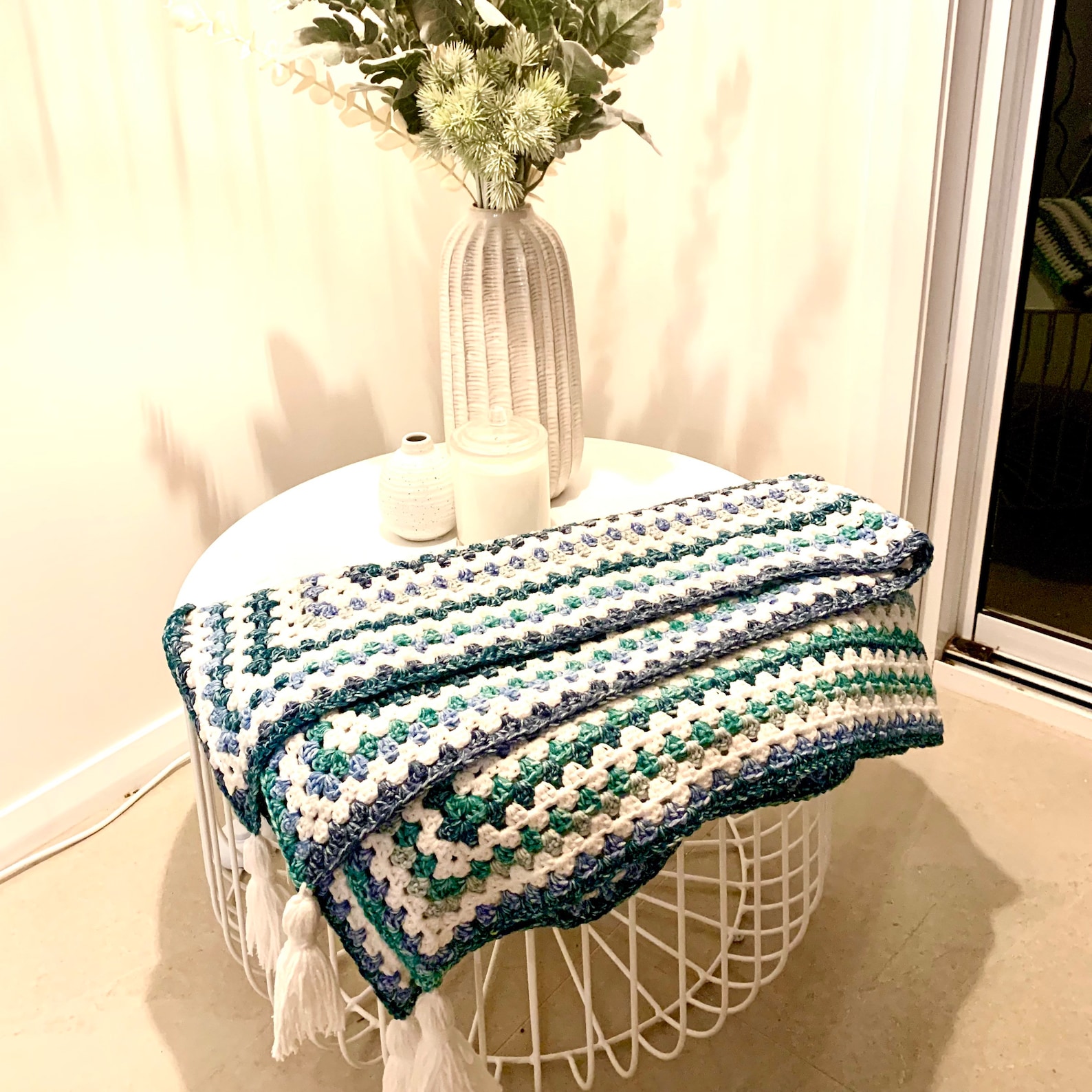 Blue Crochet Blanket Pattern Crochet Pattern Learn to Crochet Granny ...