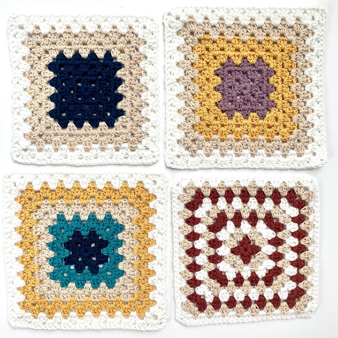 Granny Square Pattern Set | Crochet Granny Square | Crochet Pattern ...