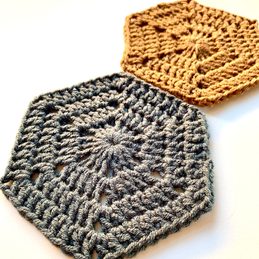 Crochet Hexagon Pattern | Crochet Pattern | Blue Solid Hexagon Crochet ...