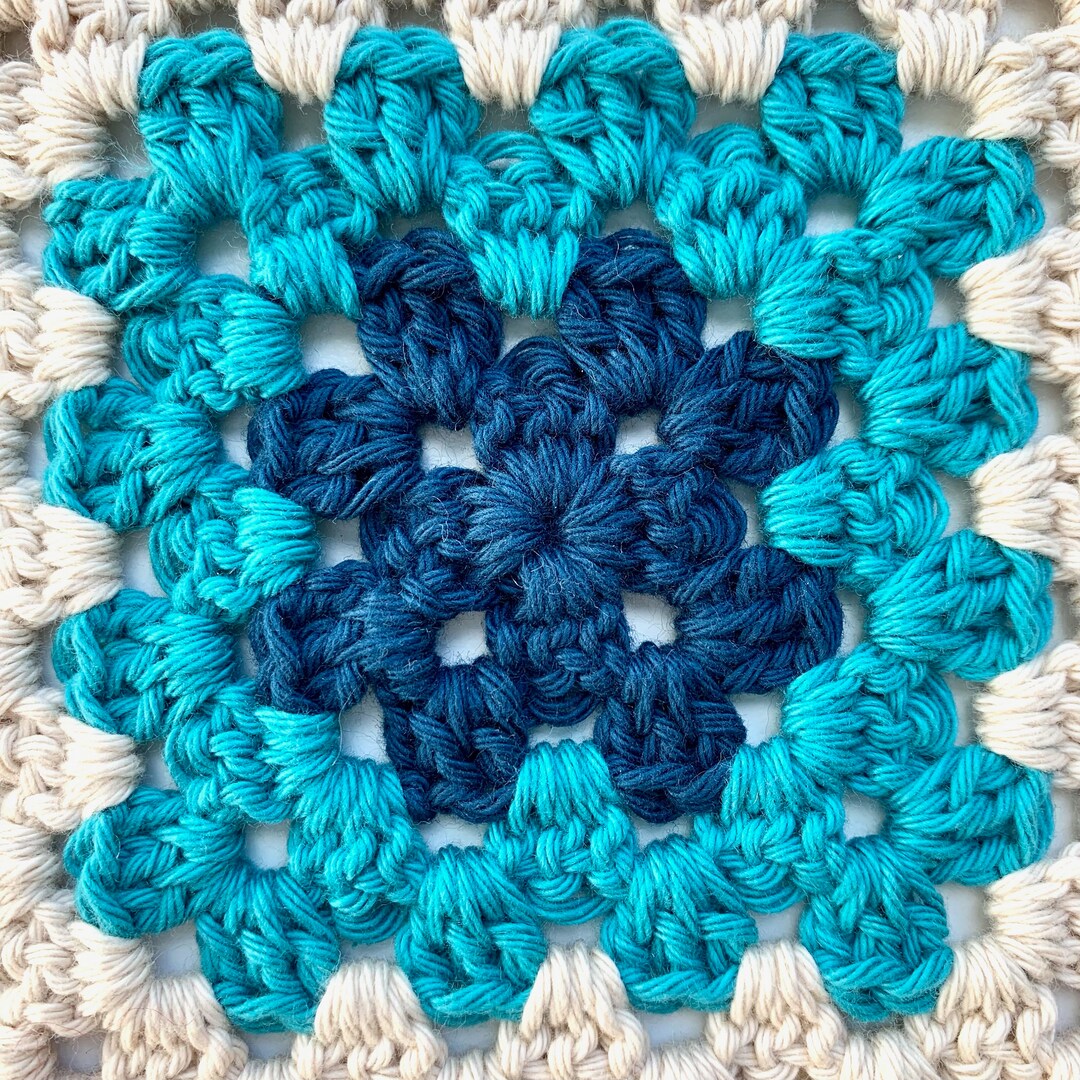 Blue Granny Square Crochet Pattern Easy Crochet Pattern - Etsy