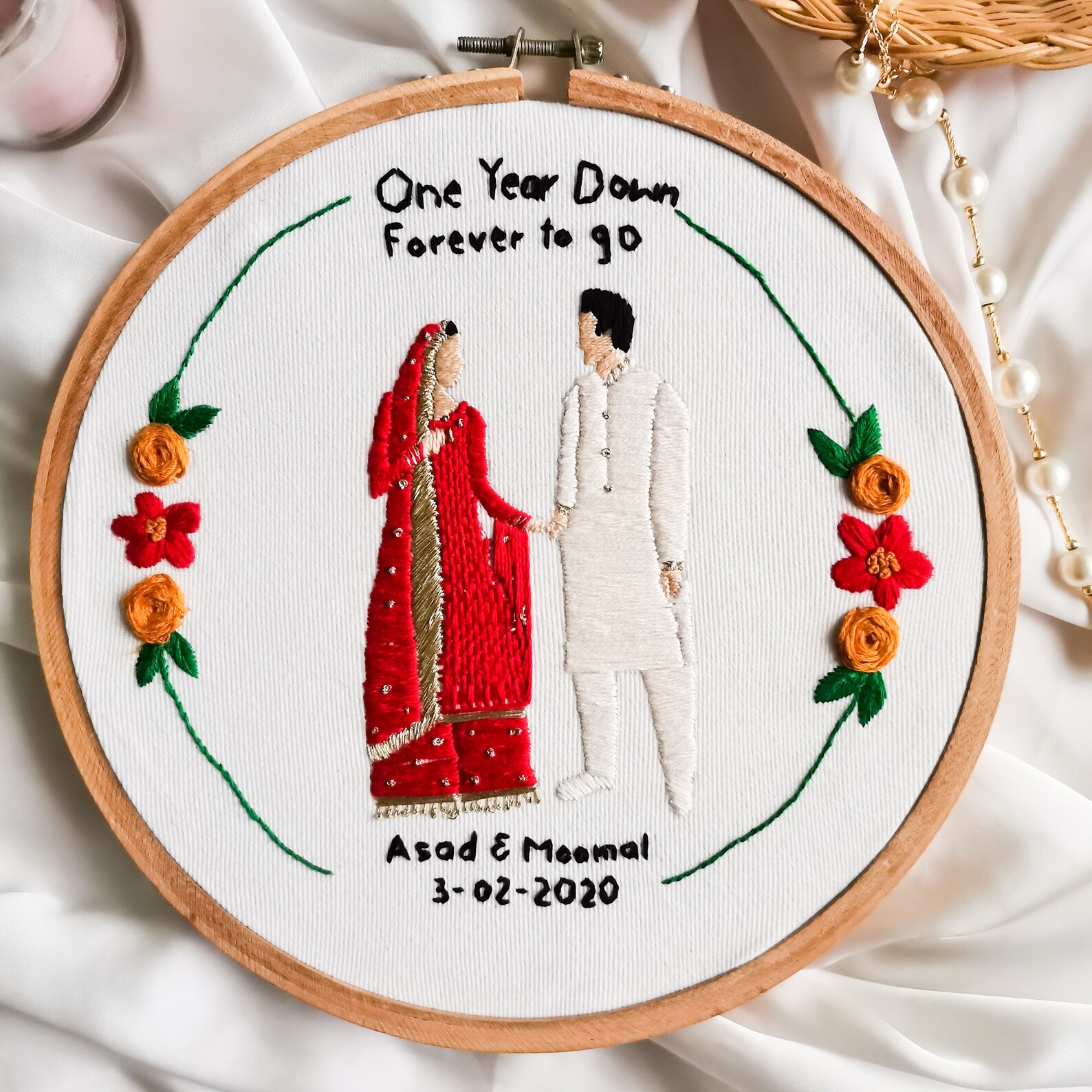 Custom Couple Portrait embroidered Couple Hoop Custom - Etsy