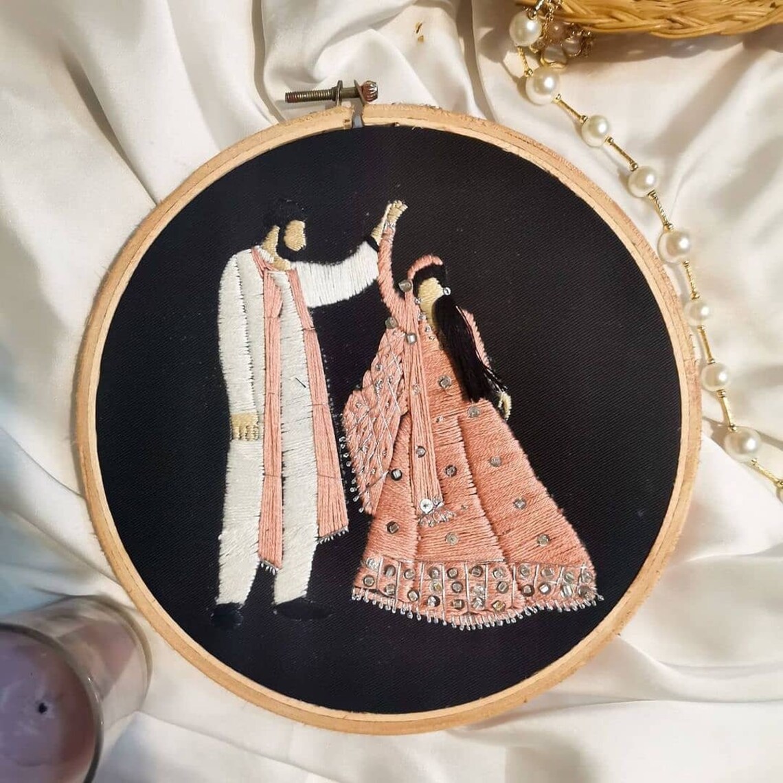 Custom Couple Portrait embroidered Couple Hoop Custom - Etsy