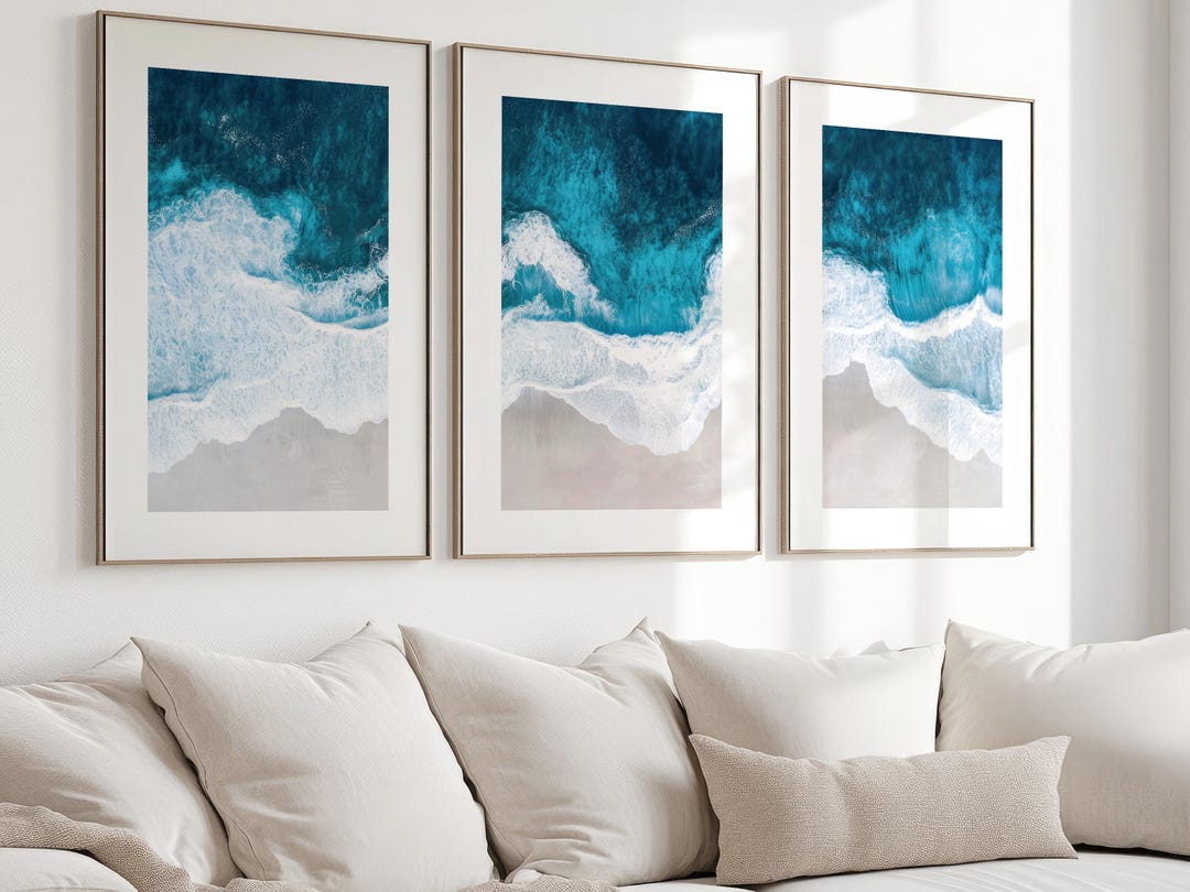 Set of 3 Posters, Ocean Beach Wall Art - Etsy