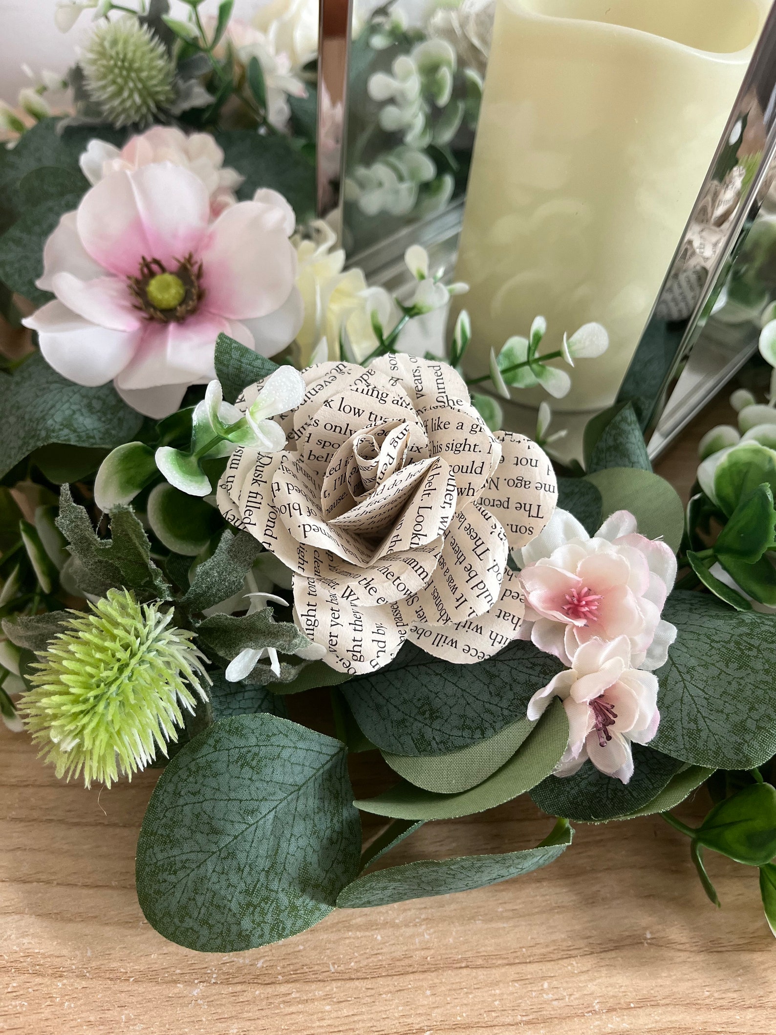 Handmade Book Page Flowers, Literary Wedding Decor, Book Lover Gift - Etsy