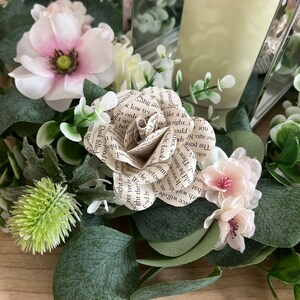 Large Handmade Stemless Classic Book Paper Flowers, Wedding Decor ...