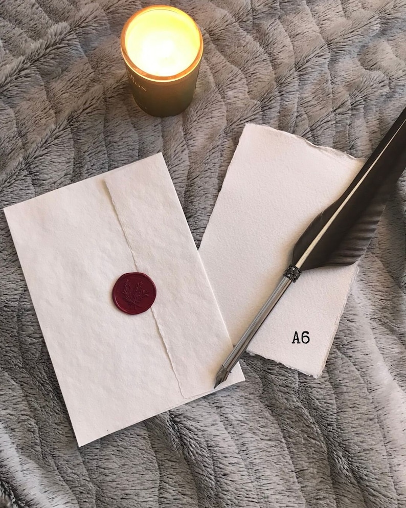 Handmade Cotton Rag Paper Letter Writing Set With Wax Seal - Etsy UK