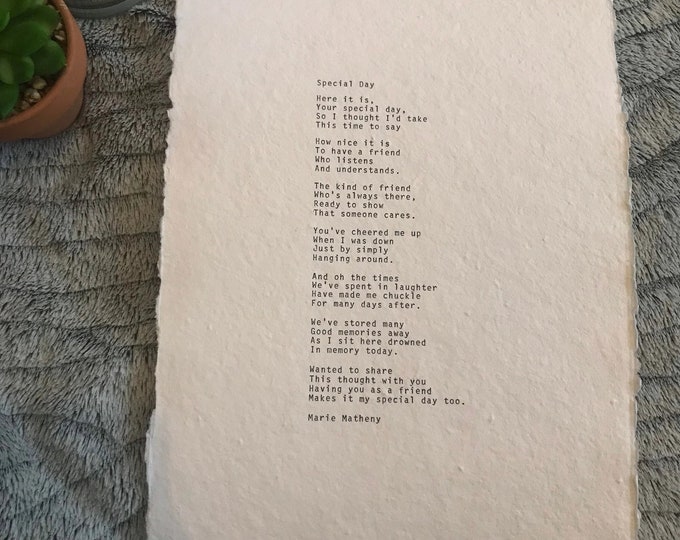5x7 Signed Typewriter Poem by Kristina Mahr - Etsy