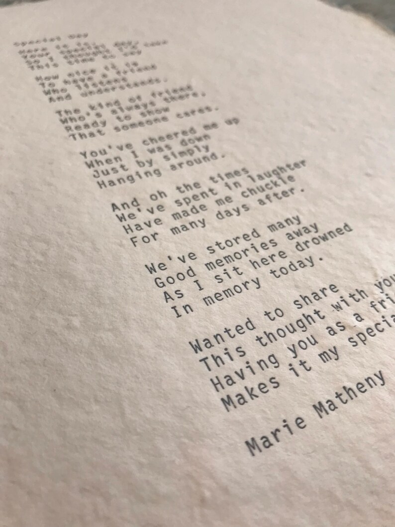 A4 Custom Typewriter Print Handmade Late 20th Century - Etsy